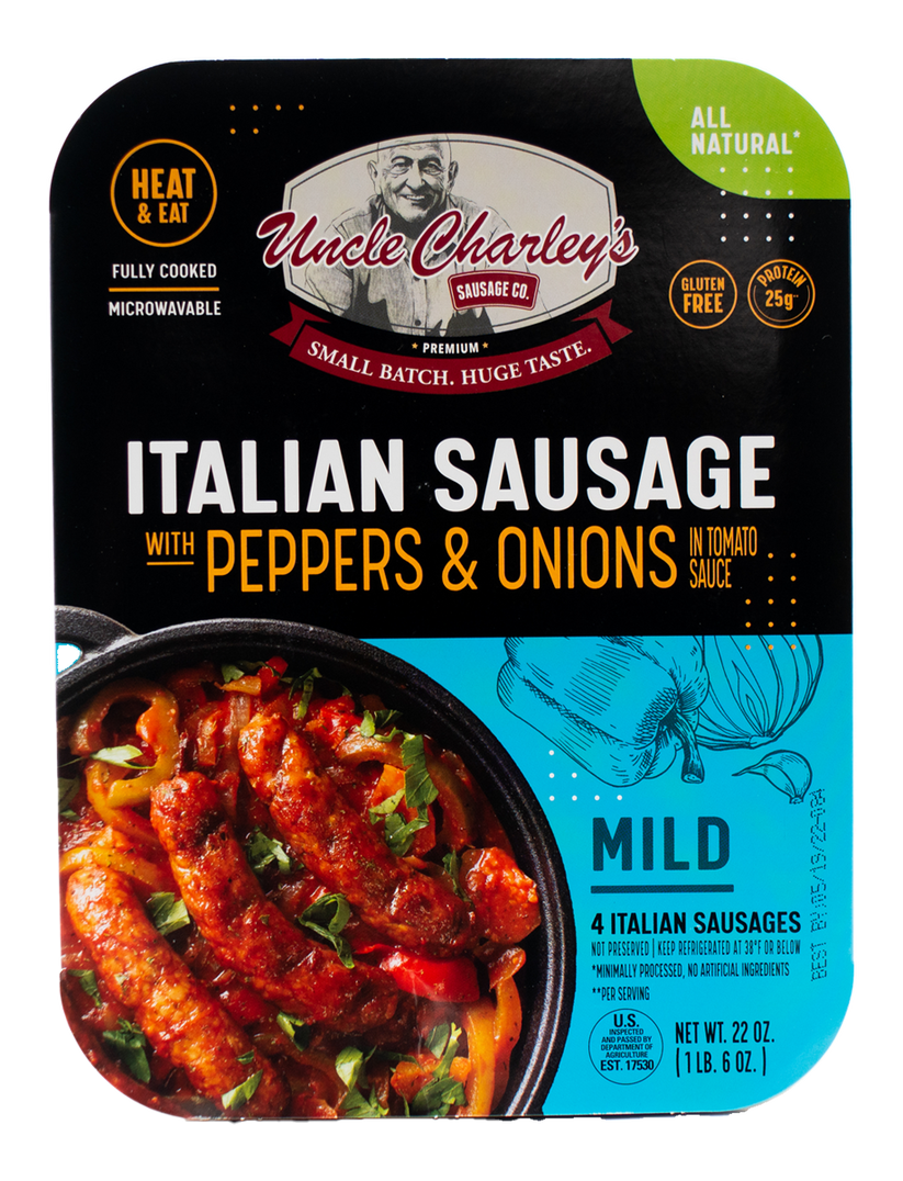 Italian Sausage with Peppers, Onions, and Tomato Sauce – Uncle Charley's